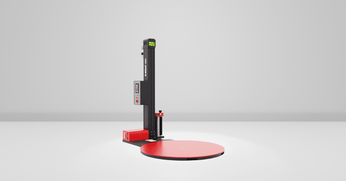 Semi-automatic stretch wrapping machine without powered pre-stretch